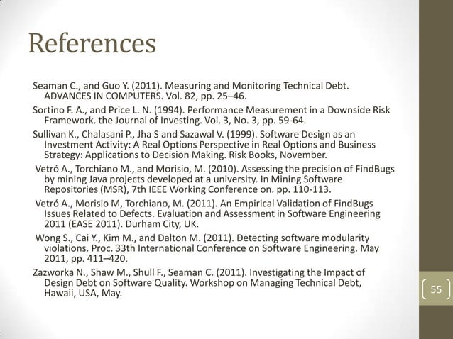 Identifying and Managing Technical Debt