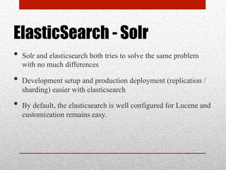 Using ElasticSearch as a fast, flexible, and scalable solution to search occurrence records and ...