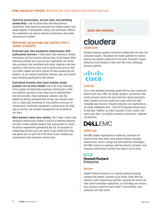 TDWI checklist 2018 - Data Warehouse Infrastructure | PDF | Cloud Computing | Internet