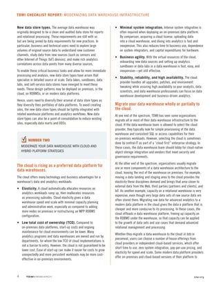TDWI checklist 2018 - Data Warehouse Infrastructure | PDF | Cloud Computing | Internet