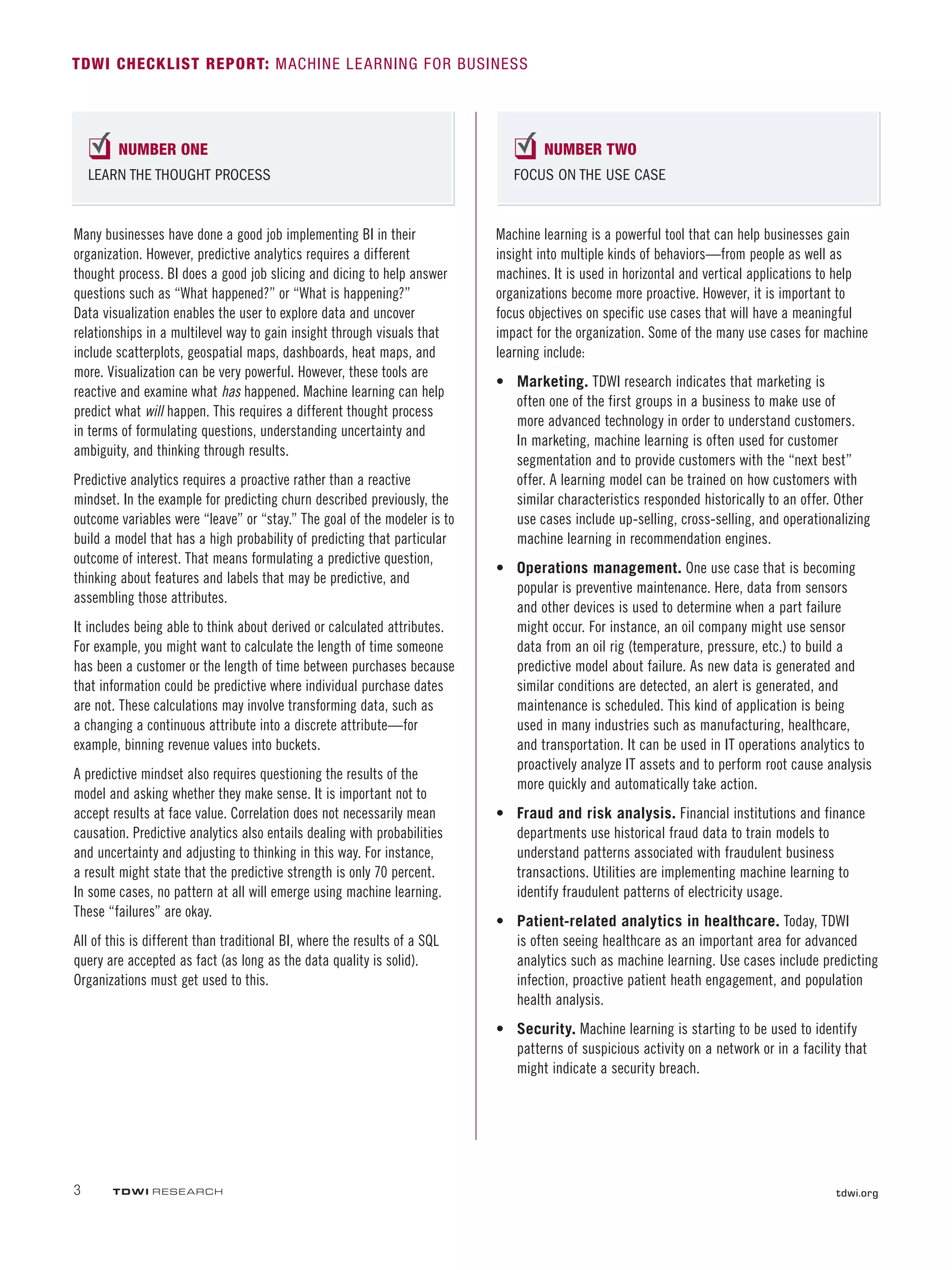 Machine Learning for Business - Eight Best Practices for Getting ...