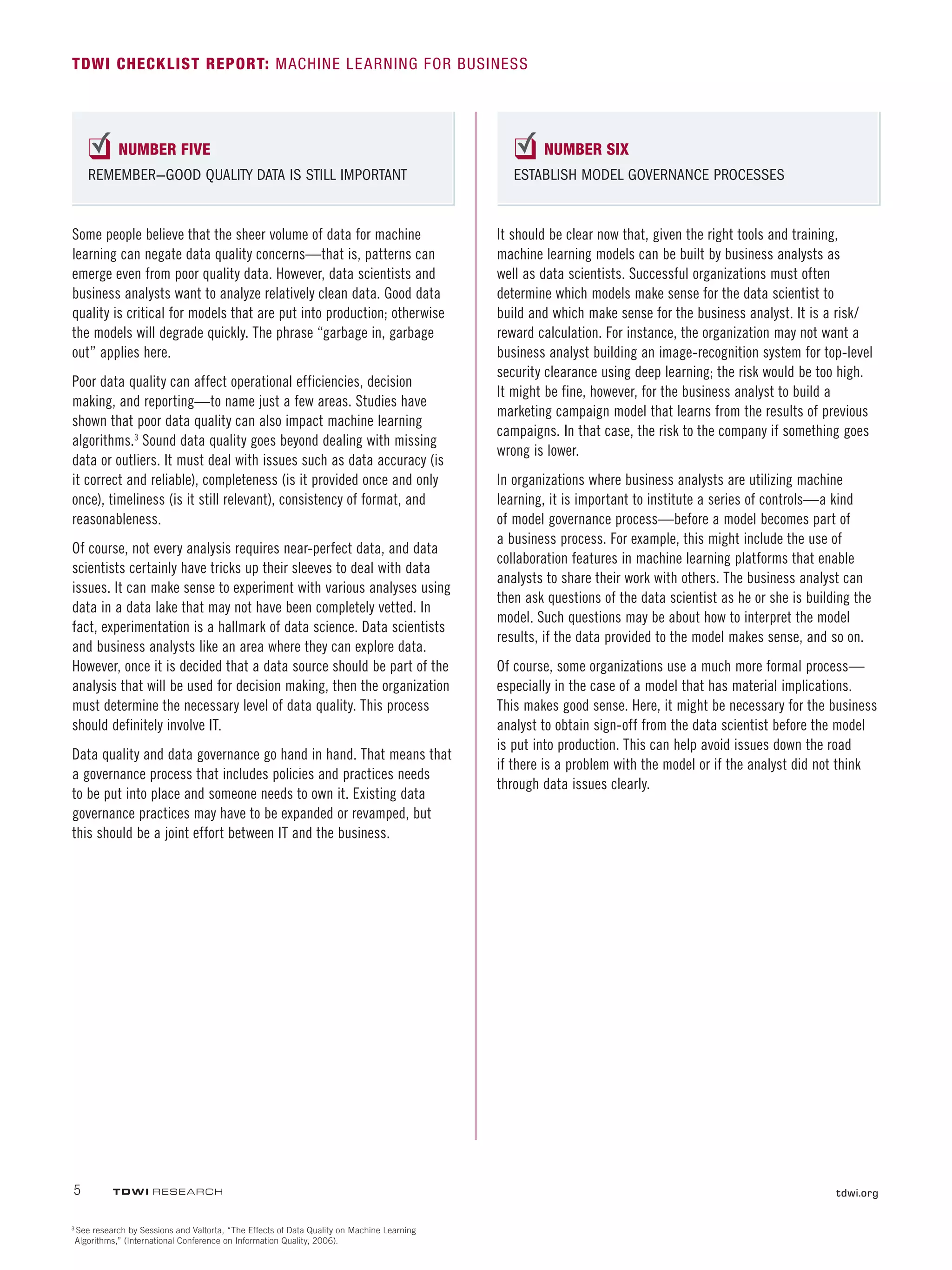 Machine Learning for Business - Eight Best Practices for Getting ...