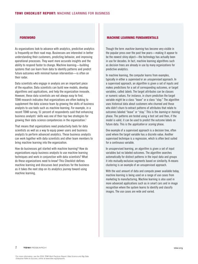 Machine Learning for Business - Eight Best Practices for Getting ...