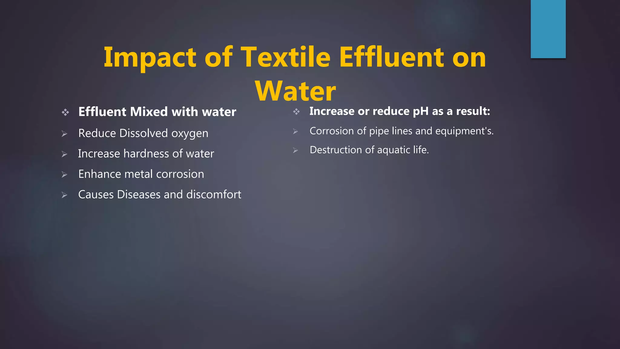 Impact of Textile Effluent on Environment | PPTX