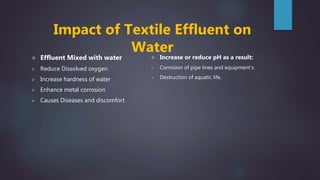Impact of Textile Effluent on Environment | PPTX