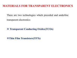 TRANSPARENT ELECTRONICS | PPT