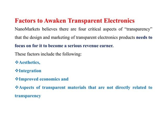 TRANSPARENT ELECTRONICS | PPT