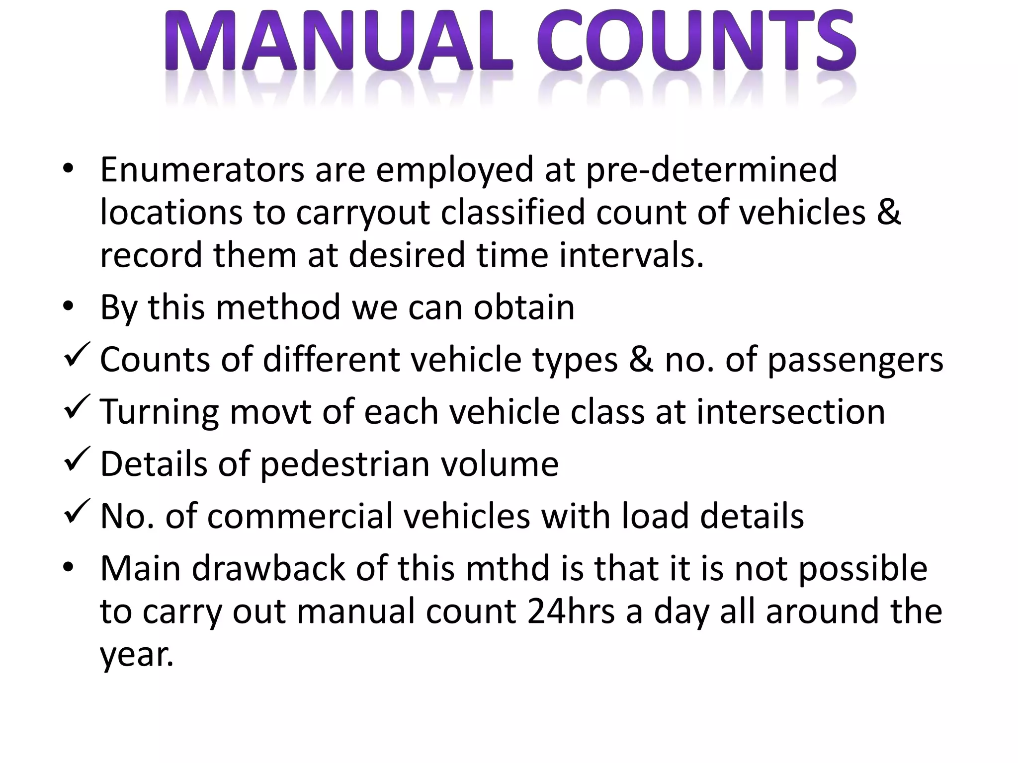 TRAFFIC VOLUME STUDIES | PPTX