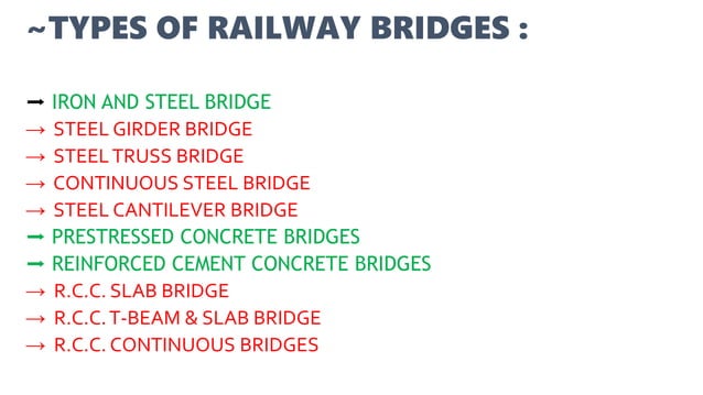 DIFFERENT TYPES OF ROAD AND RAILWAY BRIDGES | PPTX