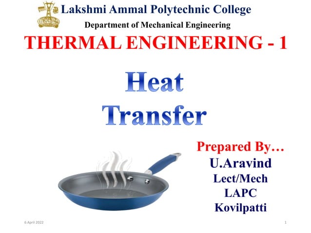 Thermal Engineering-I Unit 2 PPT - Heat Transfer PPT N Scheme III Sem ...