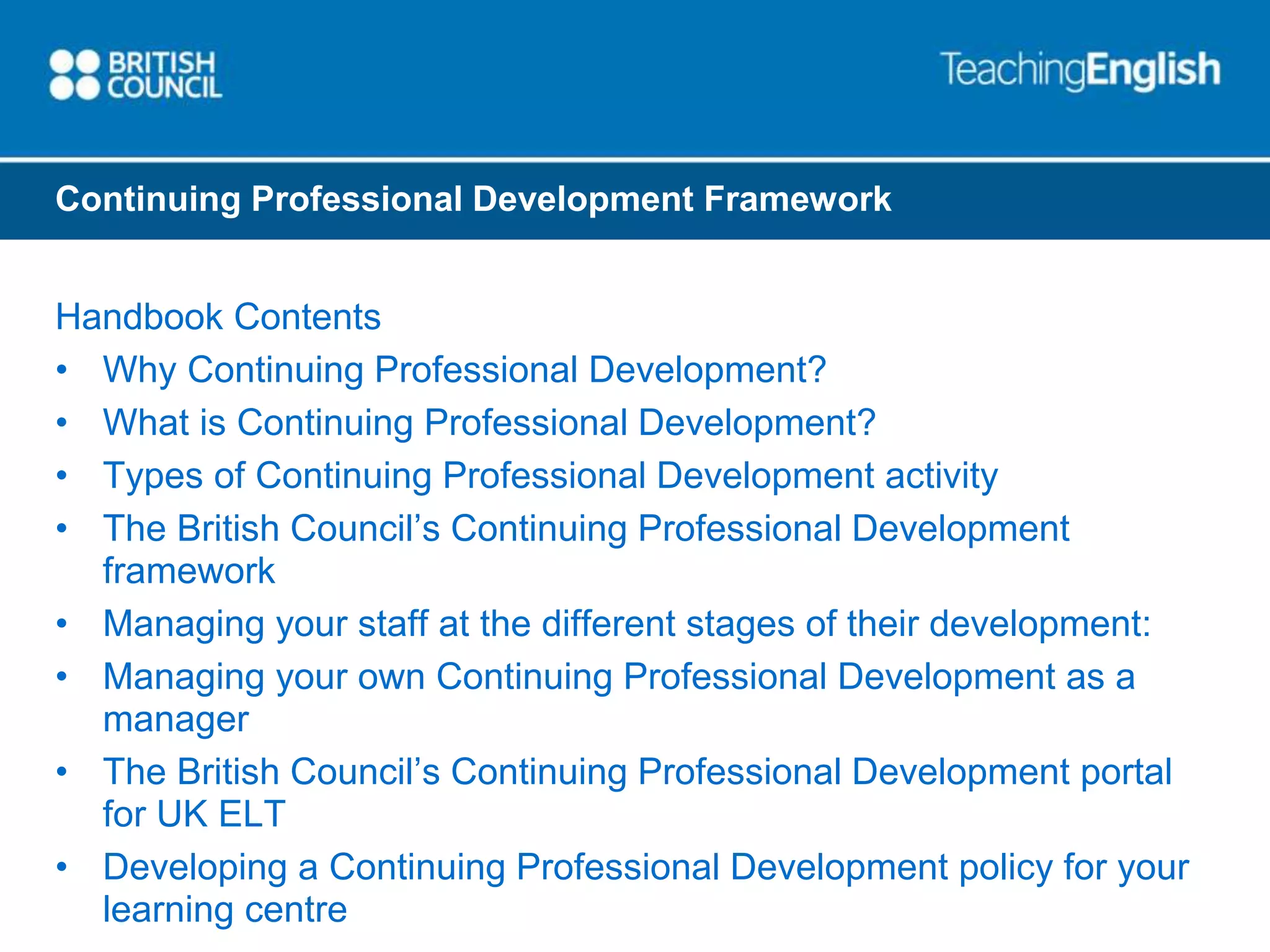 Continuing Professional Development for Teachers | PPT