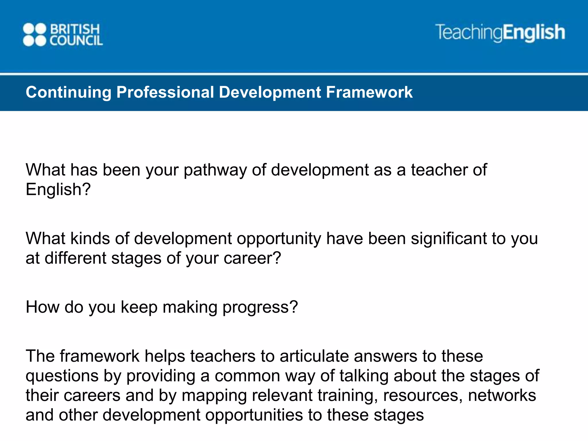 Continuing Professional Development for Teachers | PPT