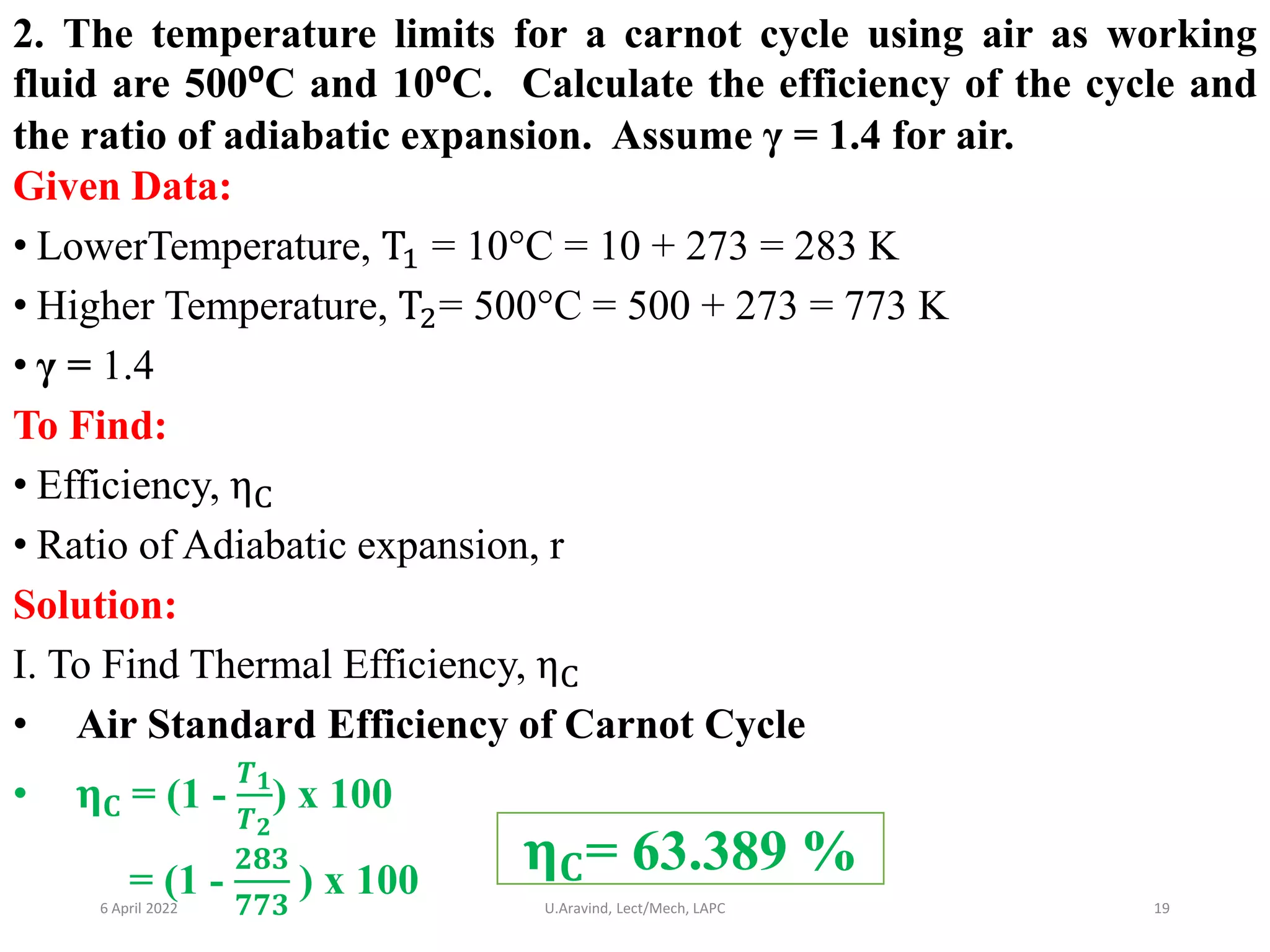 Thermal Engineering-I Unit 2 PPT - Thermodynamic Air Cycle ...