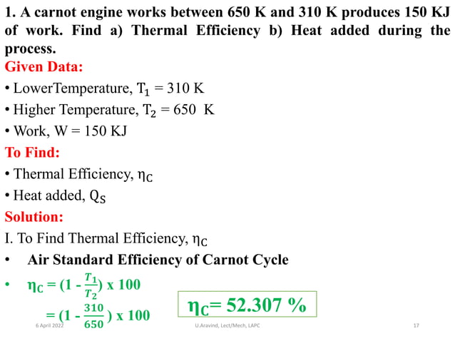 Thermal Engineering-I Unit 2 PPT - Thermodynamic Air Cycle ...
