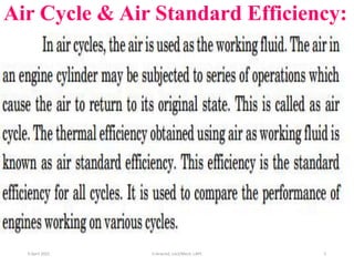 Thermal Engineering-I Unit 2 PPT - Thermodynamic Air Cycle ...
