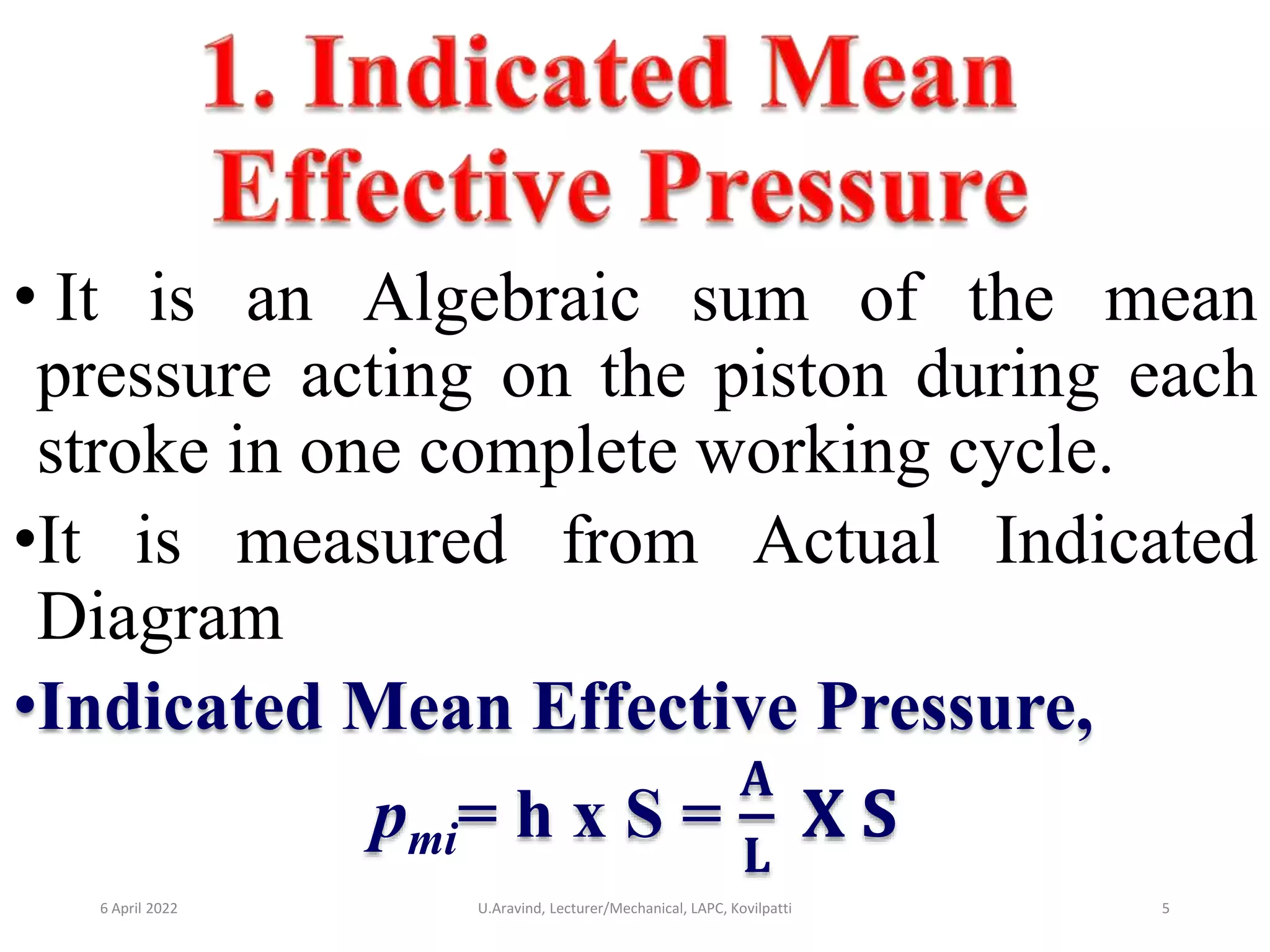 Thermal Engineering-I Unit 4 PPT - Performance of IC Engines PPT N ...