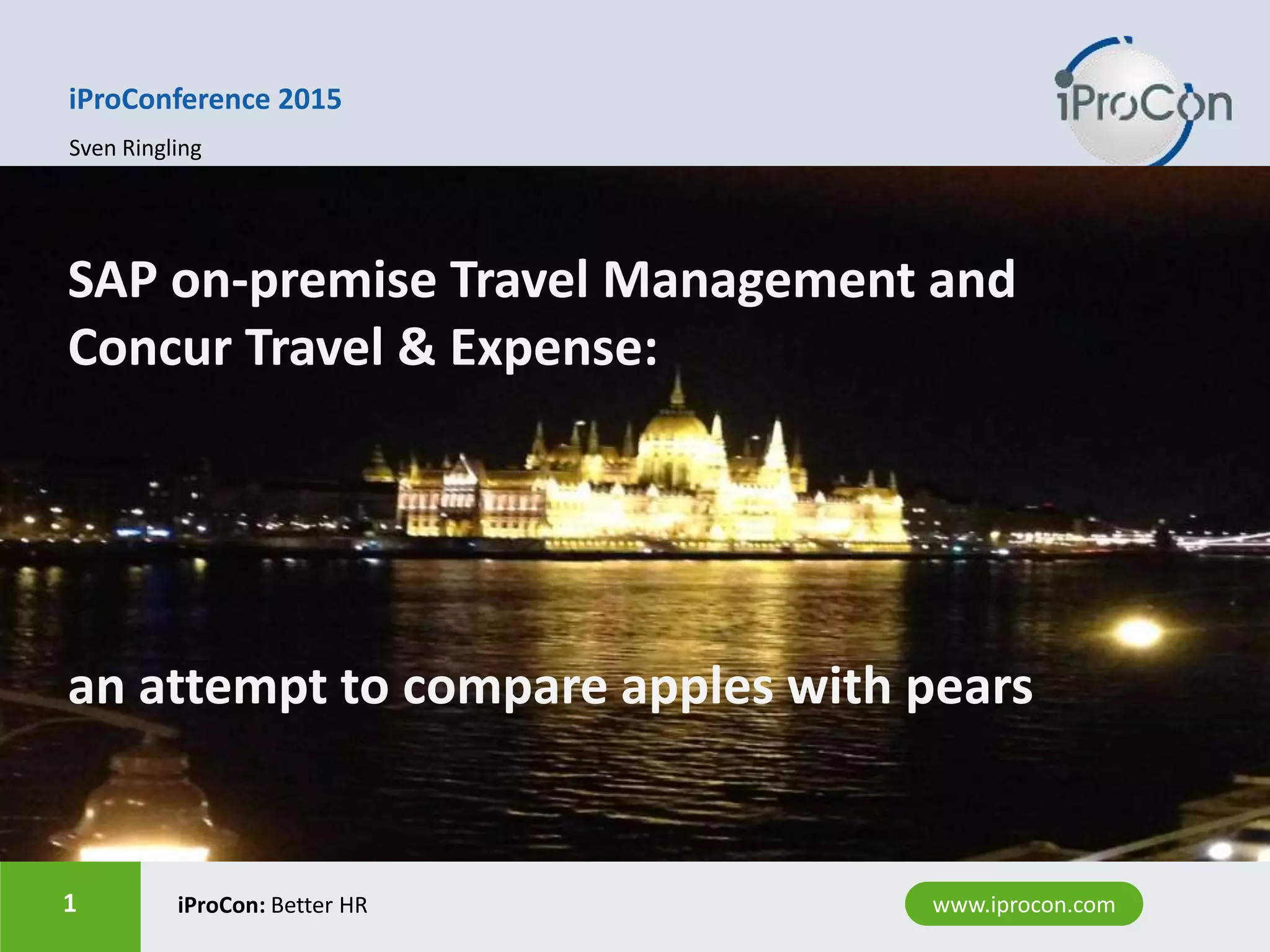 Concur vs SAP on premise Travel Management | PPTX
