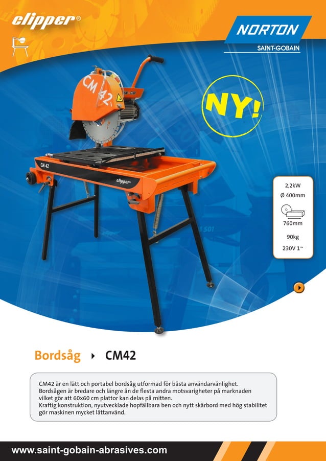Broschyr Clipper CM42 Bordsåg | PDF