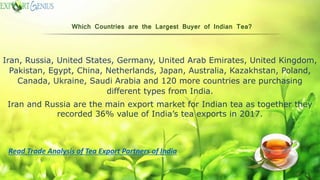 Tea Export from India in 2017 | PPTX | Asia Travel | Travel Locations