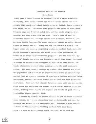 Teacching creative writing the warm-up. | PDF