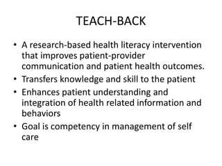 Teach back | PPTX