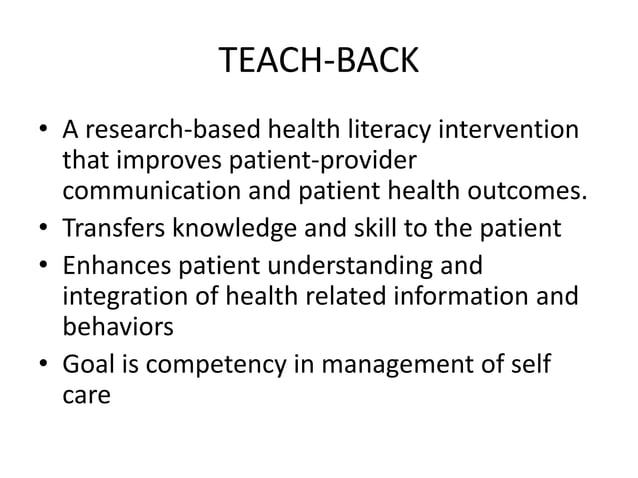 Teach back | PPTX