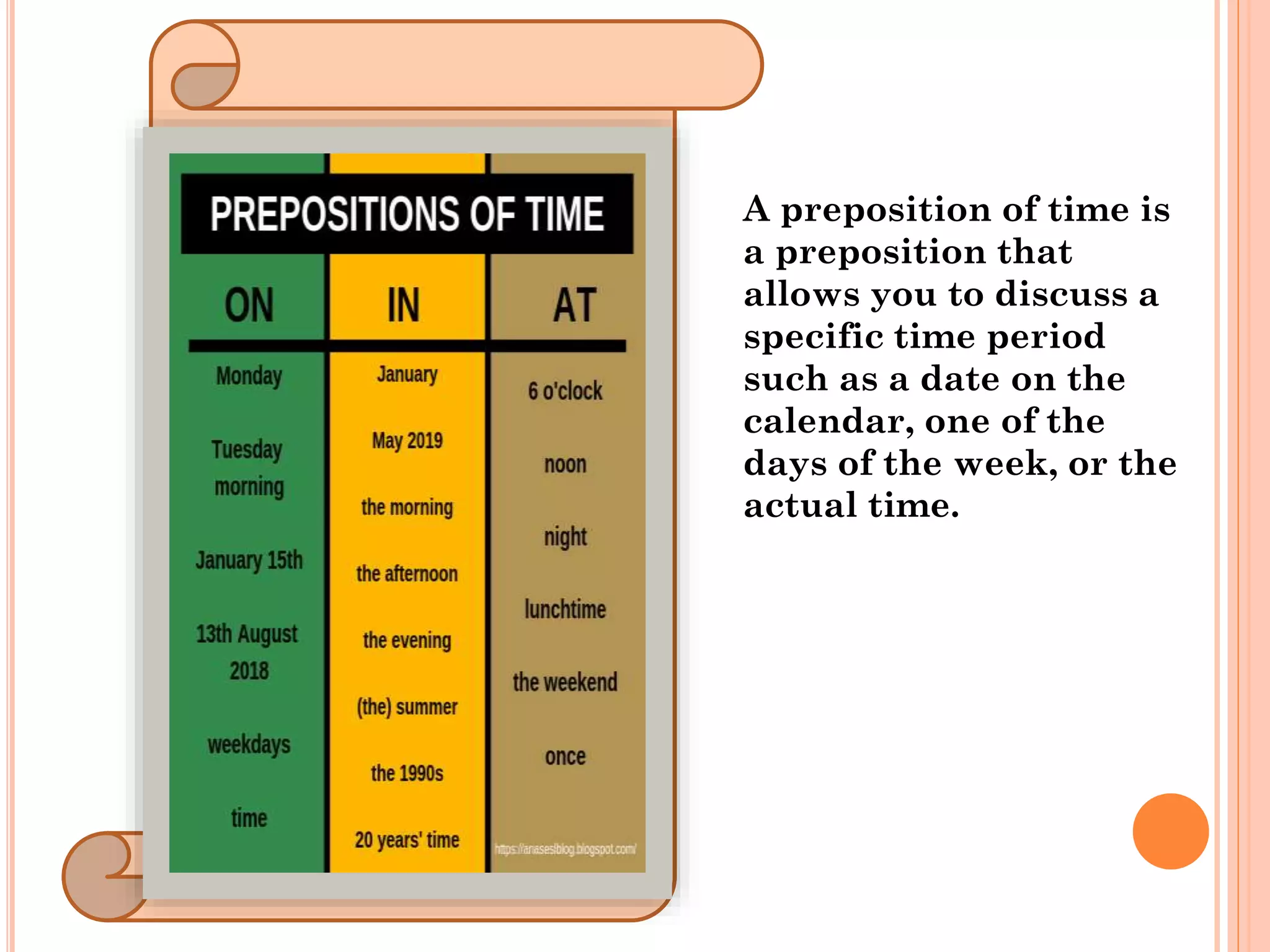 Preposition of time | PPT
