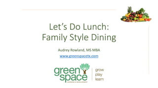 Let's Do Lunch: Family Style Dining | PPTX