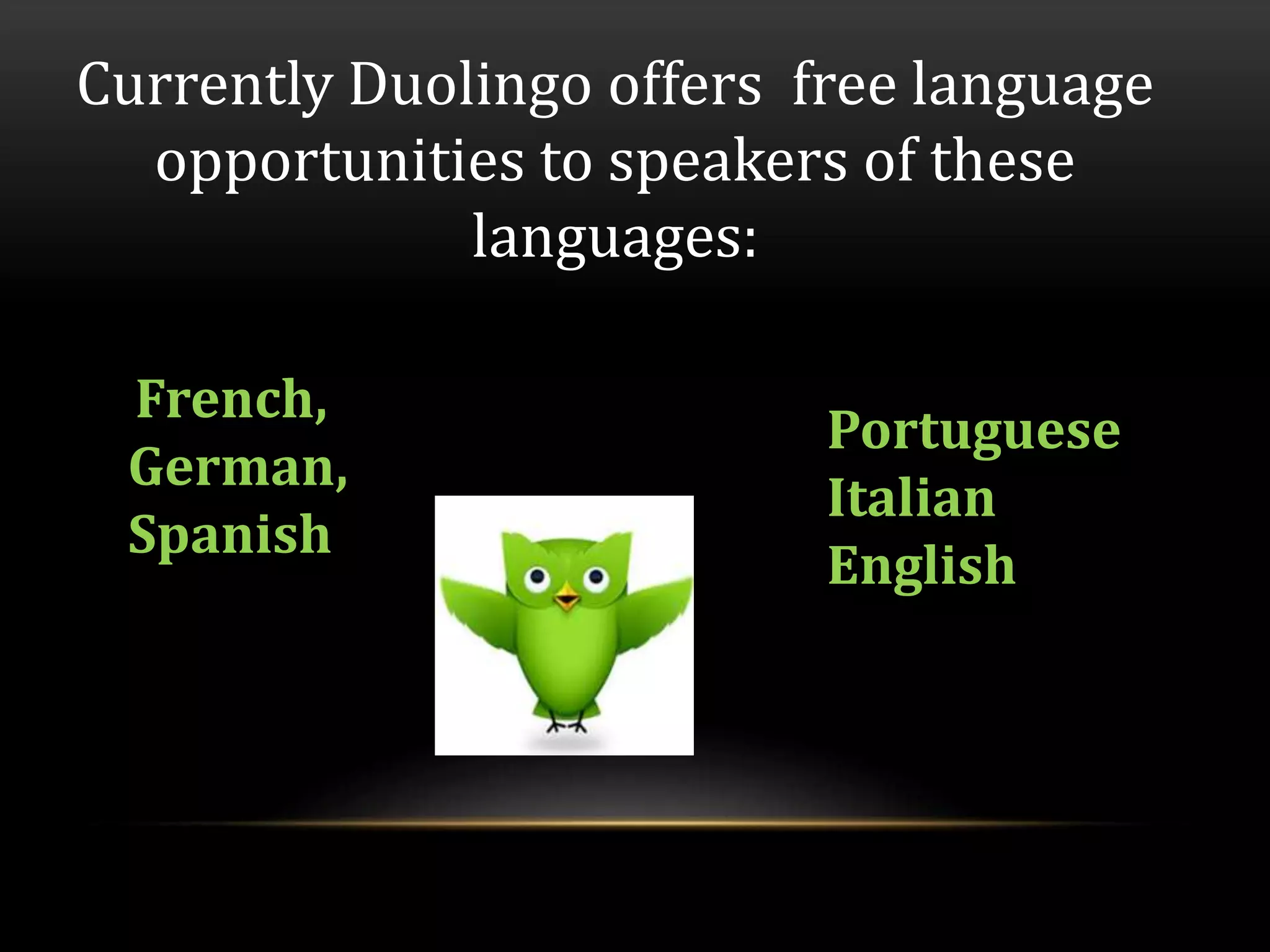 Teach and learn english with duolingo | PPTX