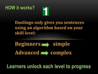 Teach and learn english with duolingo | PPTX