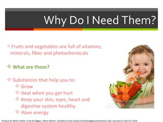 Teach children about fruits & vegetables | PPT