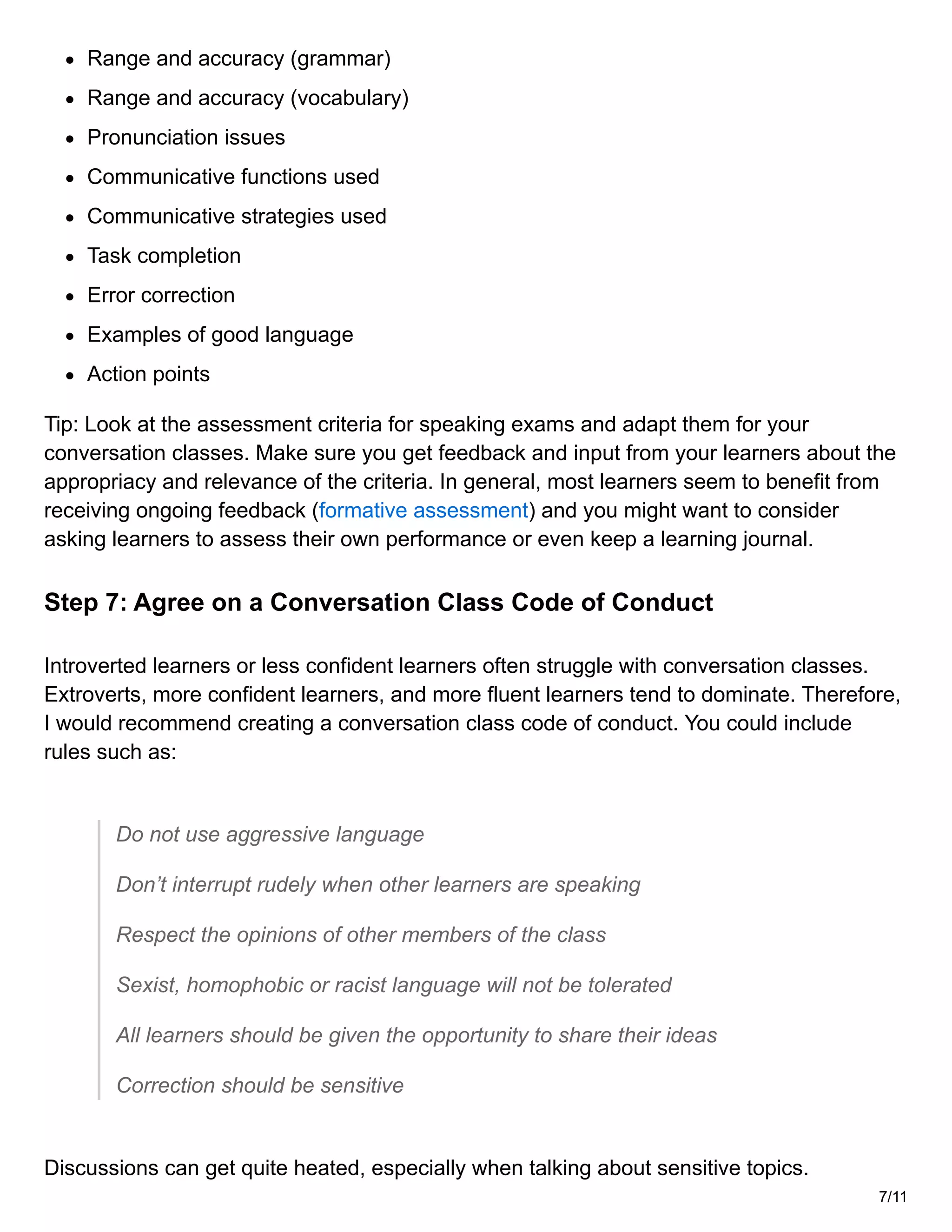 10-step guide to teaching effective conversation classes | PDF