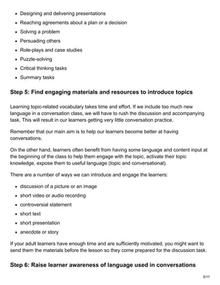 10-step guide to teaching effective conversation classes | PDF