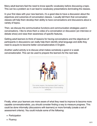 10-step guide to teaching effective conversation classes | PDF