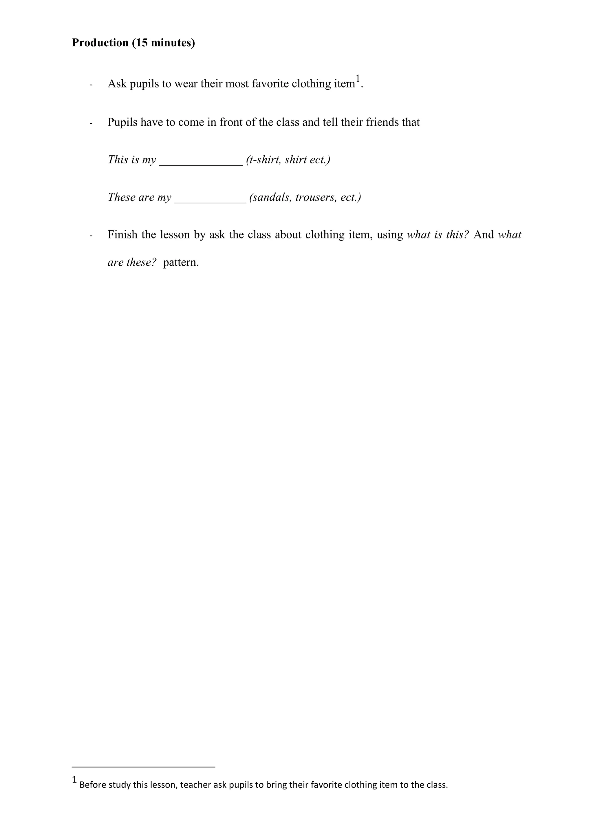 Teacher book; shopping for clothes | DOCX