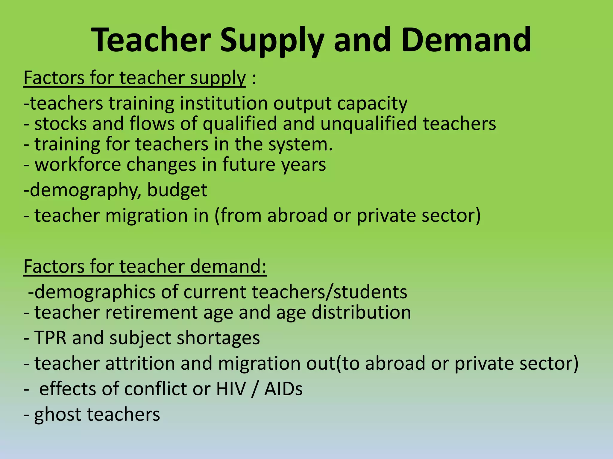 Teacher supply and demand | PPTX