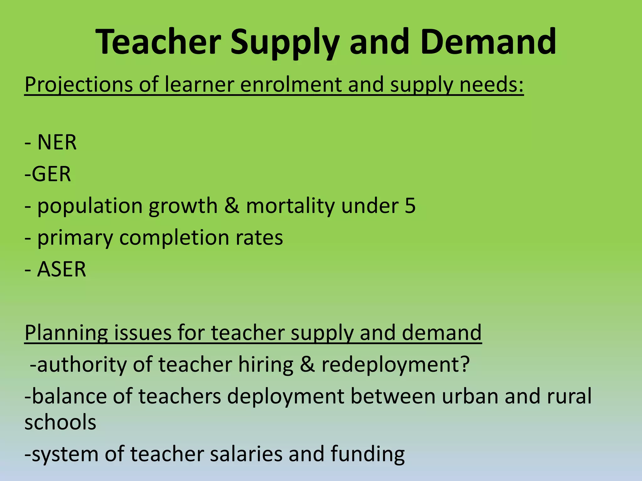 Teacher supply and demand | PPTX