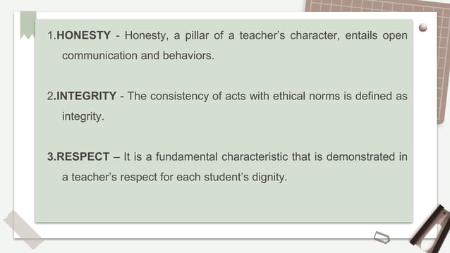 the Teacher as good role model for students.pptx | Education