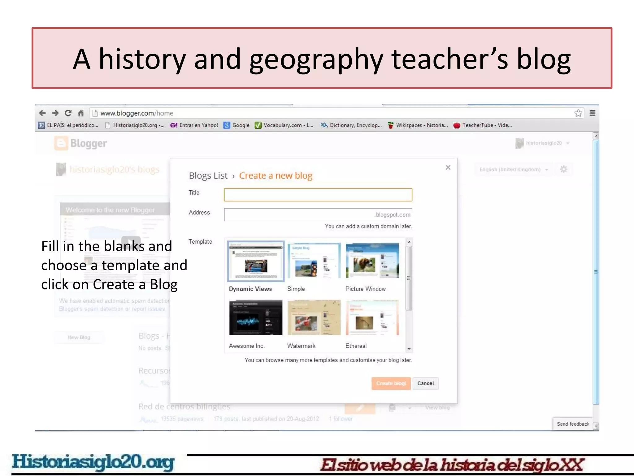 Blogs for history and geography teachers | PPTX