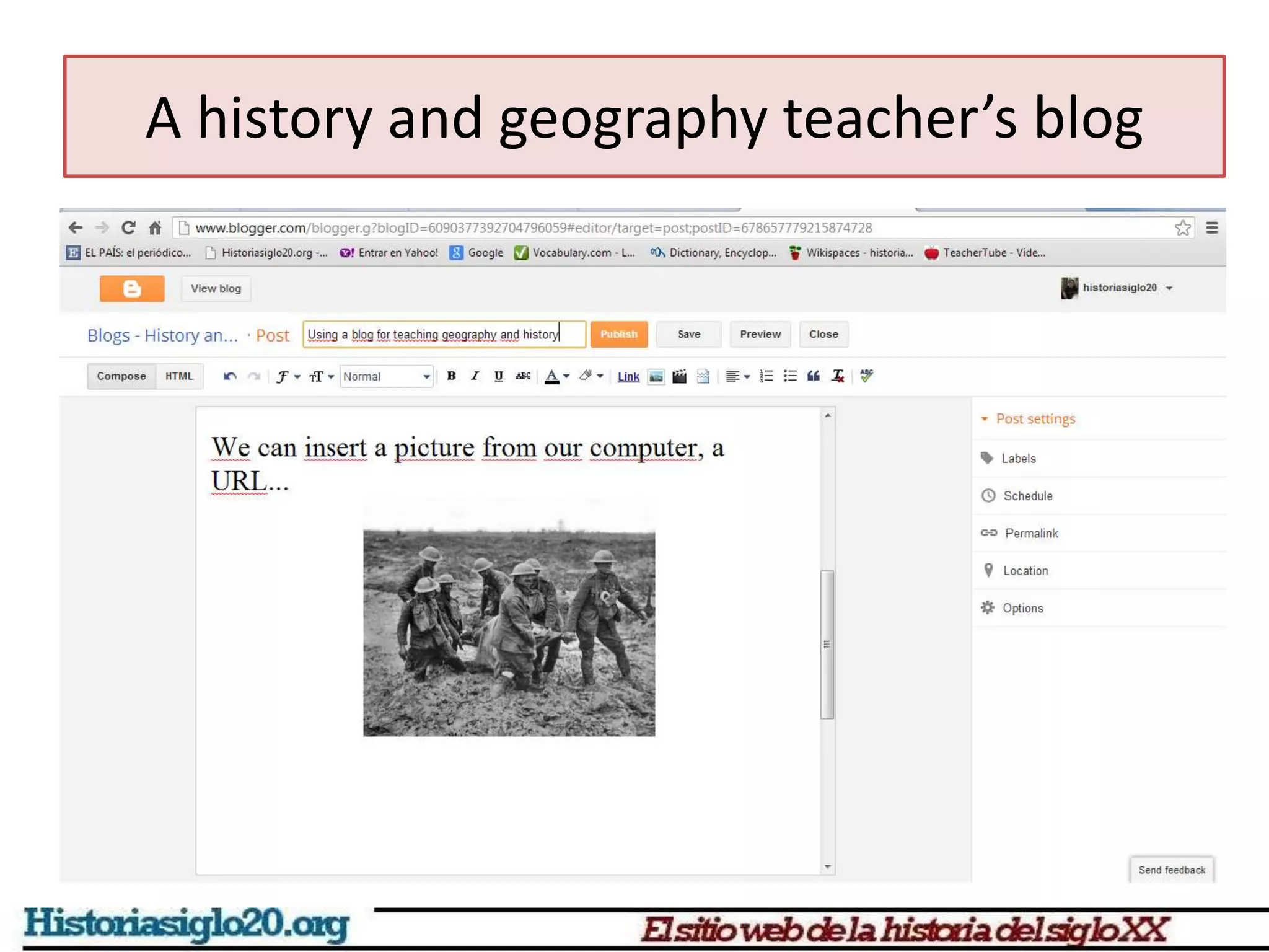 Blogs for history and geography teachers | PPTX