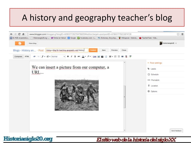 Blogs for history and geography teachers | PPTX