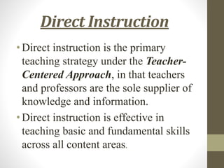 Teacher centered education | PPTX