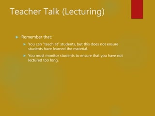 Teacher centered instructional methodsstrategies | PPTX