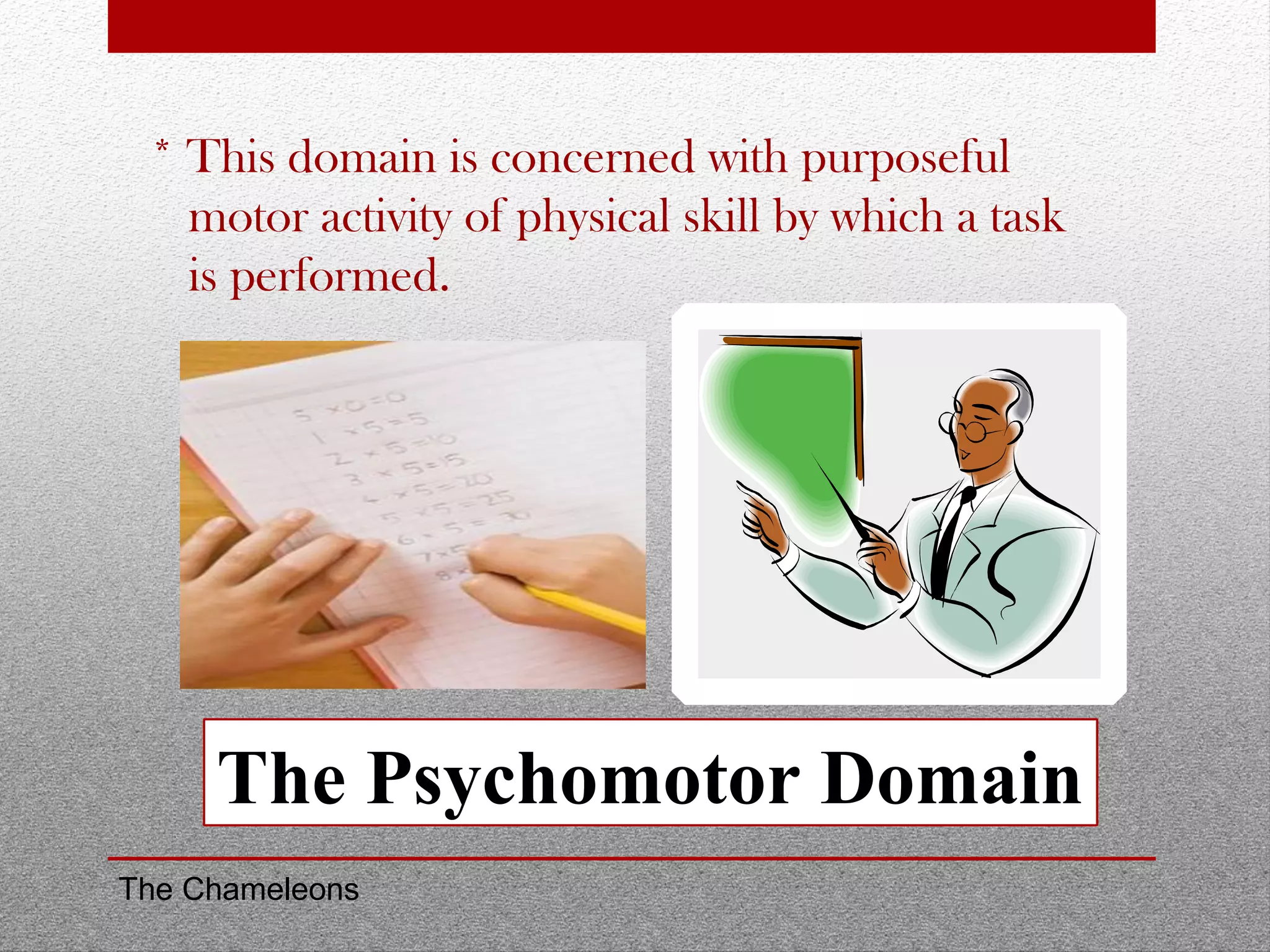 Cognitive, Psycho-motor & Effective Domains of Objectives as Bases (For ...