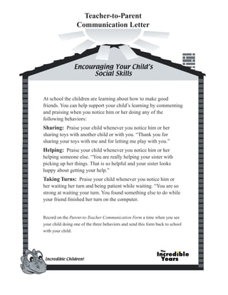 Teacher-Parent-letters_black.pdf | Parenting Children Aged 4-11 | Parenting