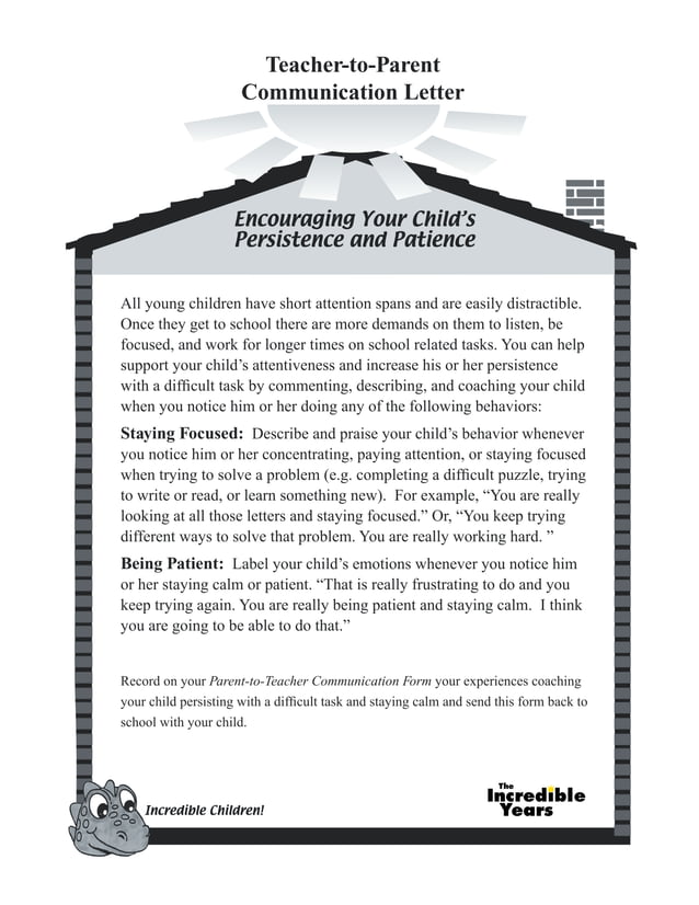 Teacher-Parent-letters_black.pdf | Parenting Children Aged 4-11 | Parenting