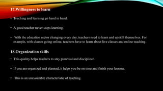 Teacher qualities ppt | PPTX