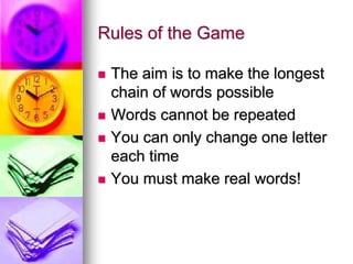 SPELLING ENGLISH GAME | PPT