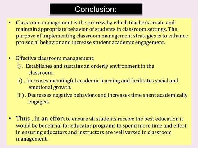 Teacher and classroom management | PPTX