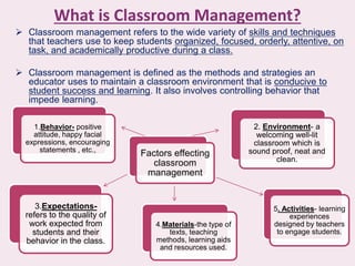 Teacher and classroom management | PPTX